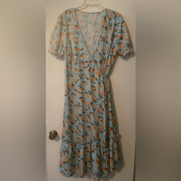 SHEIN | Dresses | Lemon Print Full Wrap Dress | Poshmark
